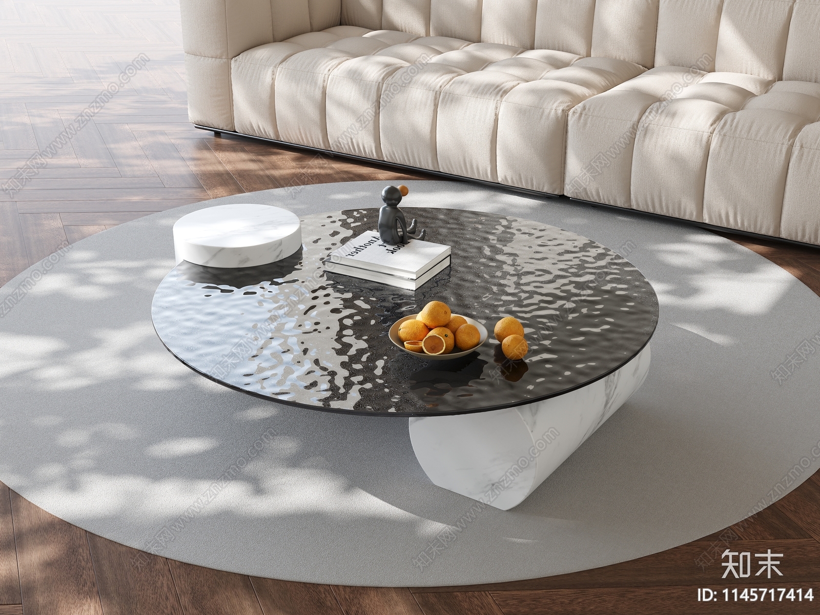现代水波纹圆形茶几3d模型下载【id1145717414】知末3d模型网