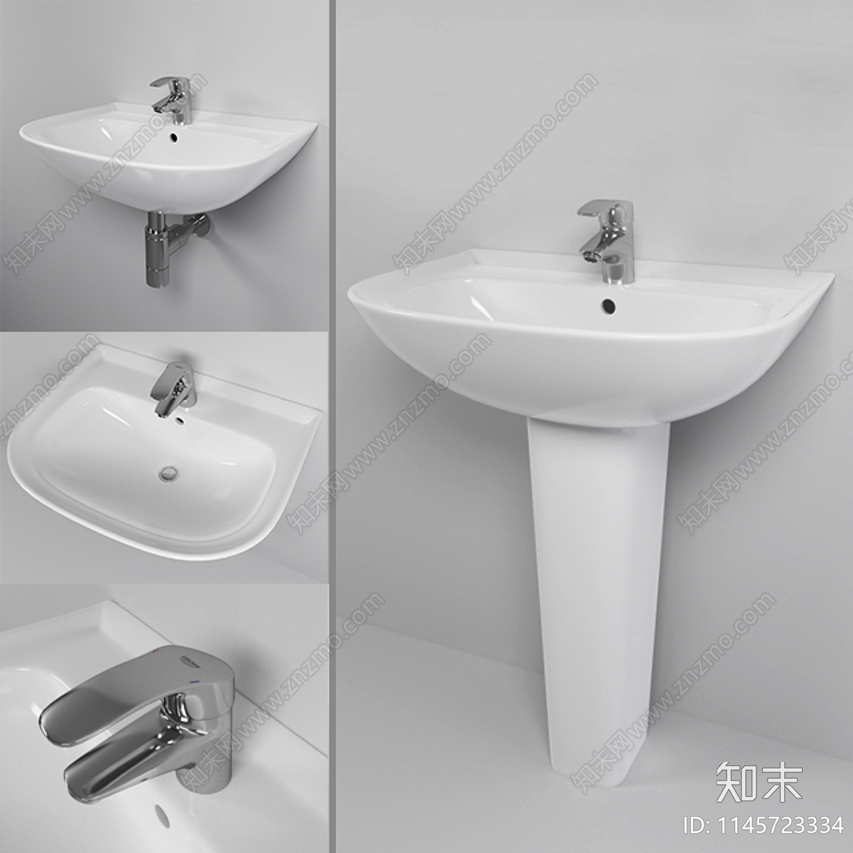 柱式台盆3d模型下载【id1145723334】知末3d模型网