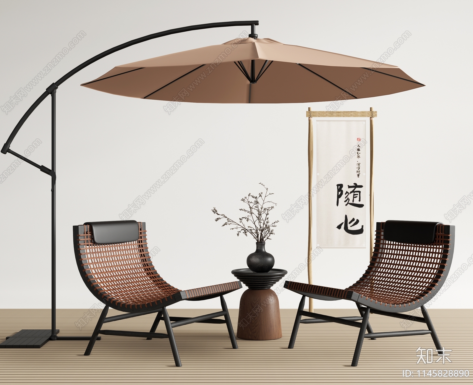 现代藤编户外椅3d模型下载【id1145828890】知末3d模型网