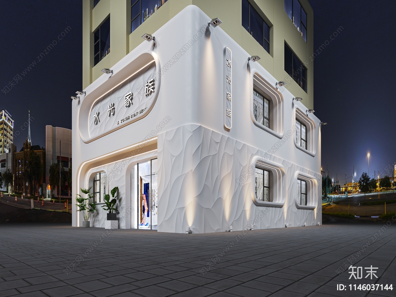 现代医疗美容门头门面3d模型下载【id1146037144】知末3d模型网