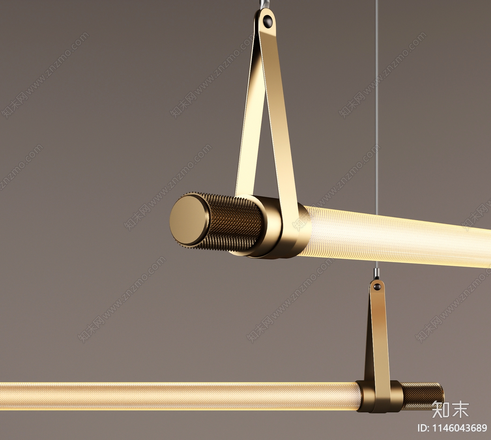 现代条形金属吊灯组合3d模型下载【id1146043689】知末3d模型网