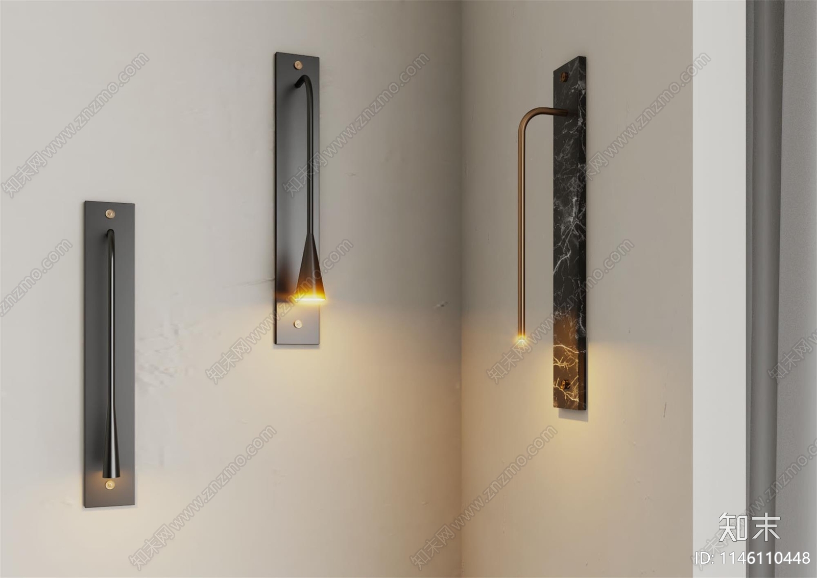 现代壁灯3d模型下载【id1146110448】知末3d模型网