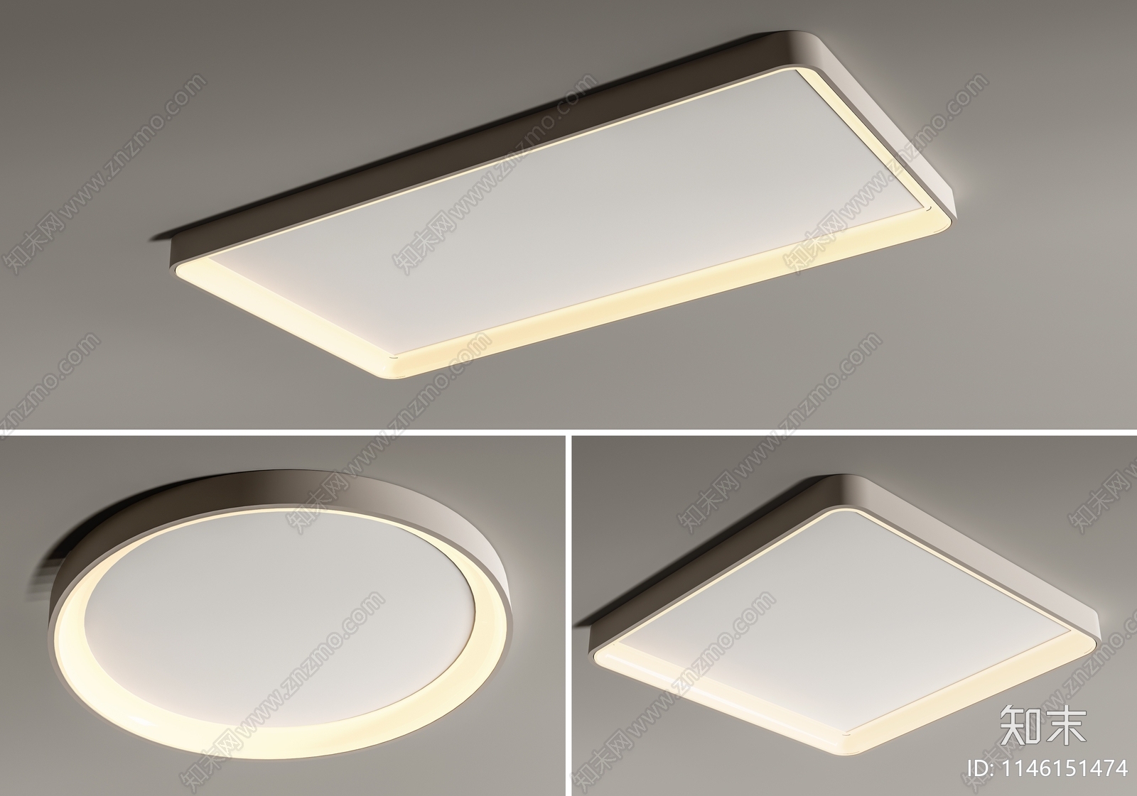 现代简约吸顶灯3d模型下载【id1146151474】知末3d模型网