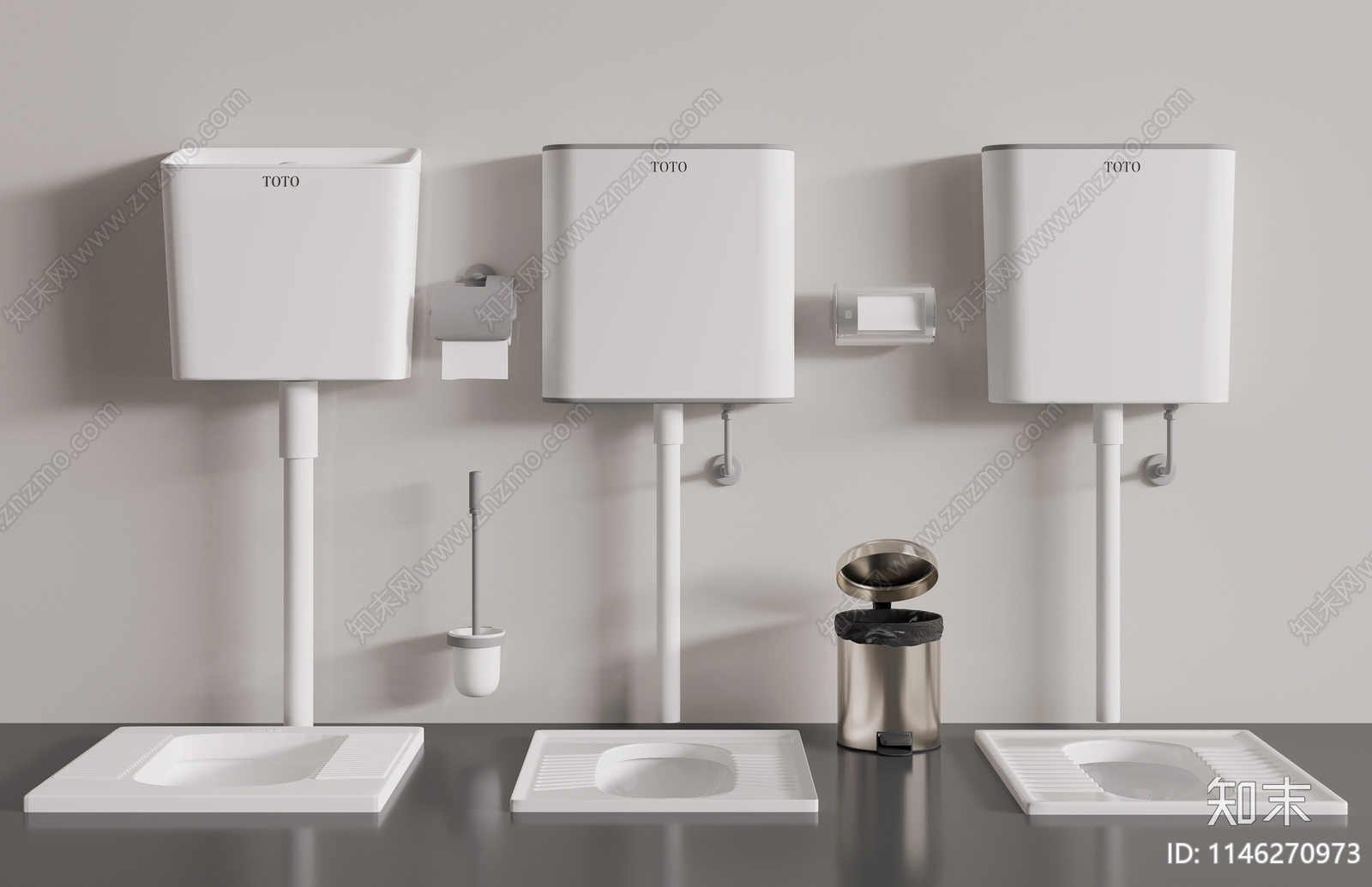 蹲便器3d模型下载【id1146270973】知末3d模型网