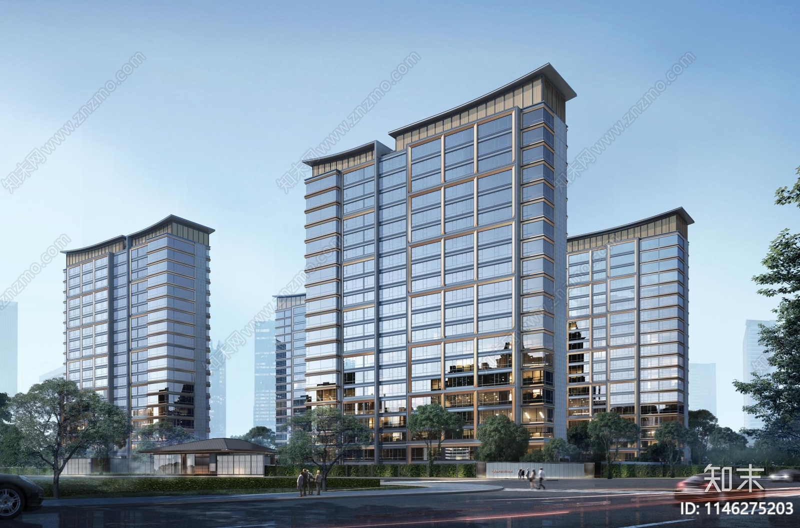 建发现代小区建筑su模型下载【id1146275203】知末su模型网