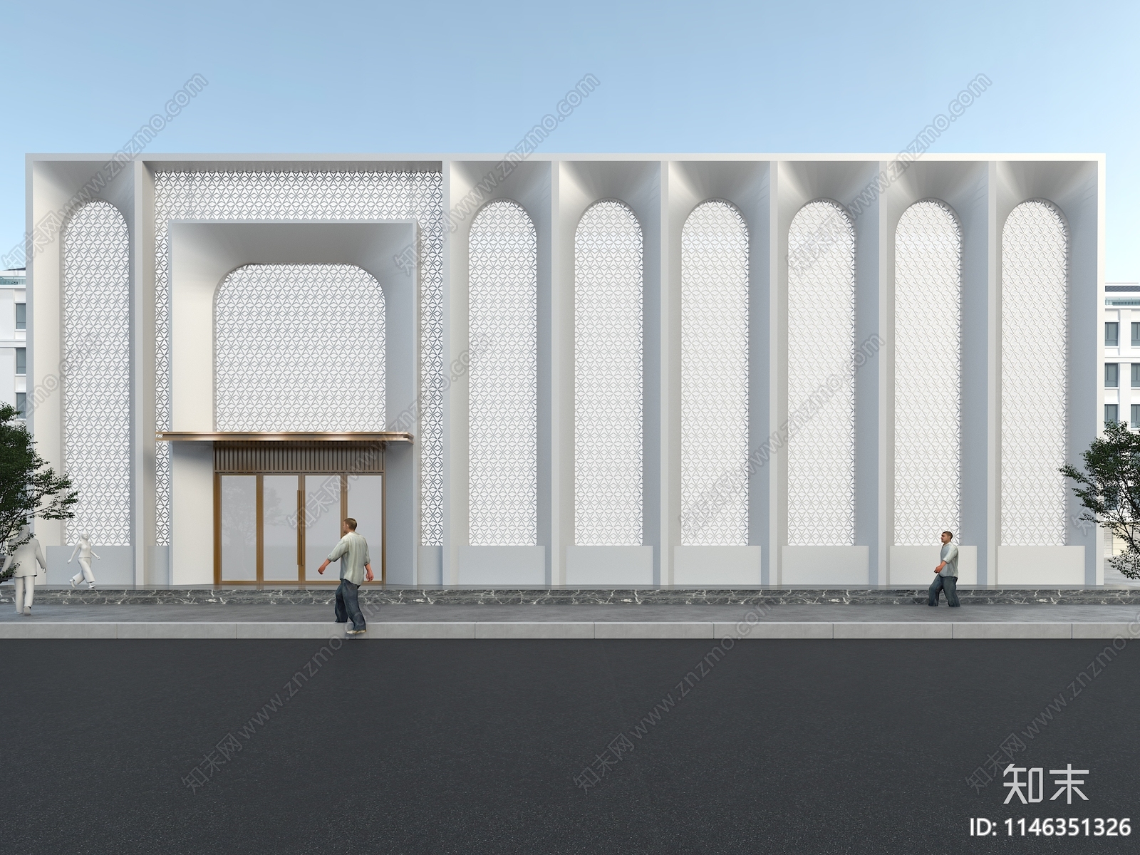 现代酒店外观3d模型下载【id1146351326】知末3d模型网