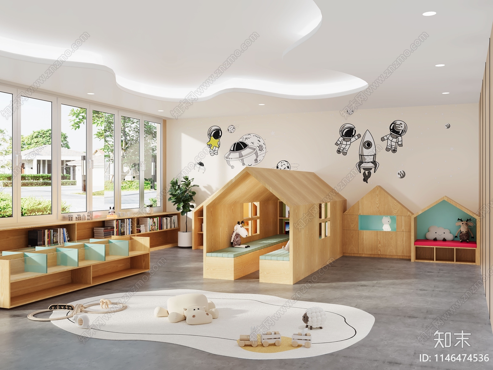 现代幼儿园3d模型下载【id1146474536】知末3d模型网