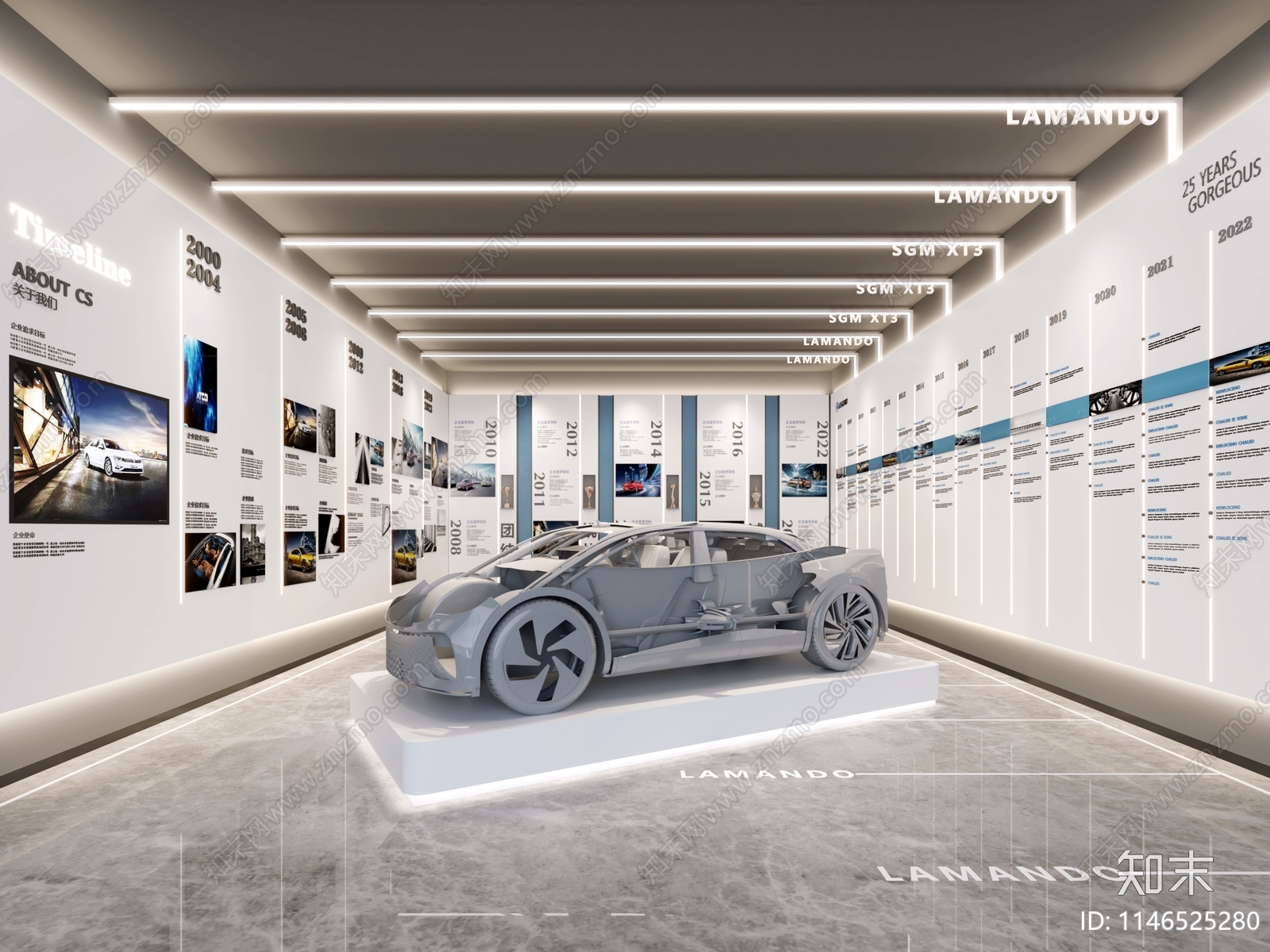 现代车类展厅3d模型下载【id1146525280】知末3d模型网