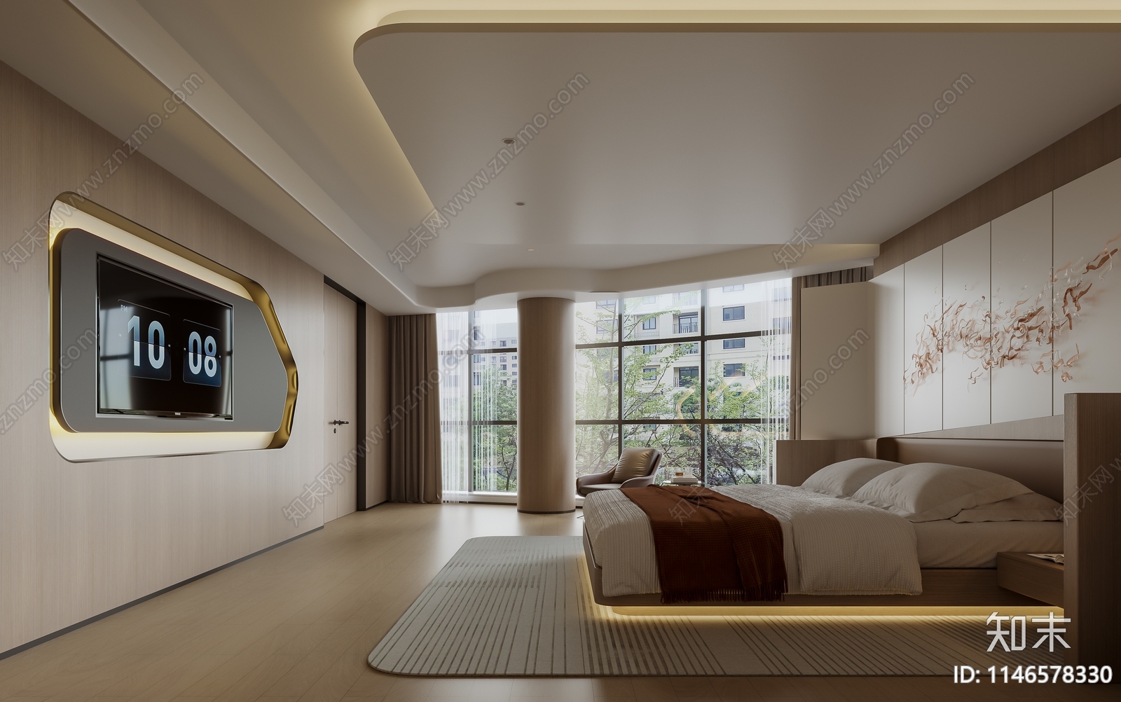 侘寂酒店客房3d模型下载【id1146578330】知末3d模型网