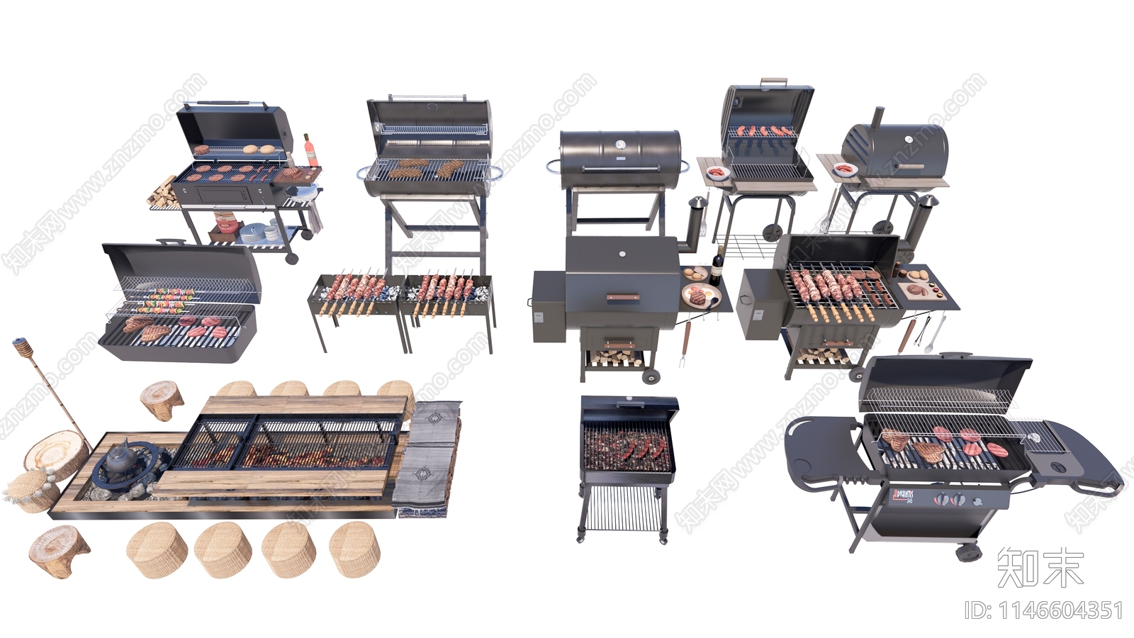 现代庭院烧烤架SU模型下载【ID:1146604351】_知末su模型网