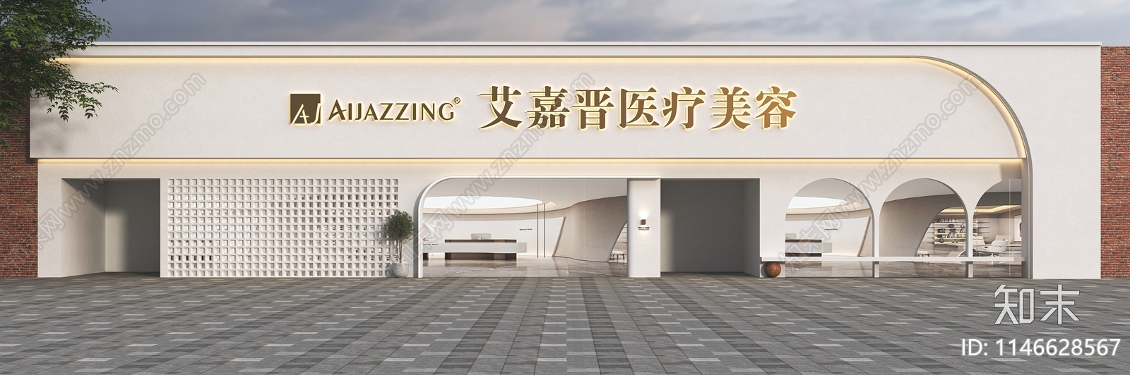 现代医疗美容门头门面3d模型下载【id1146628567】知末3d模型网