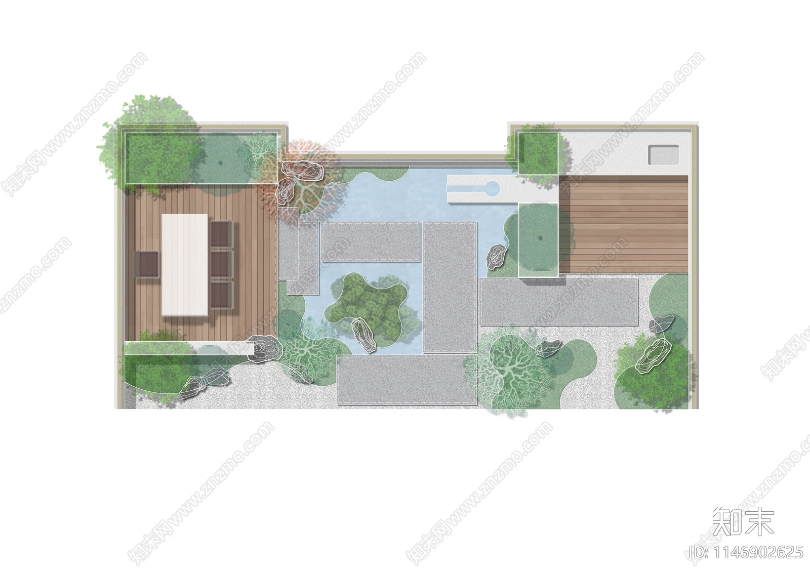 PSD免抠现代屋顶花园庭院平面图下载【ID:1146902625】undefined