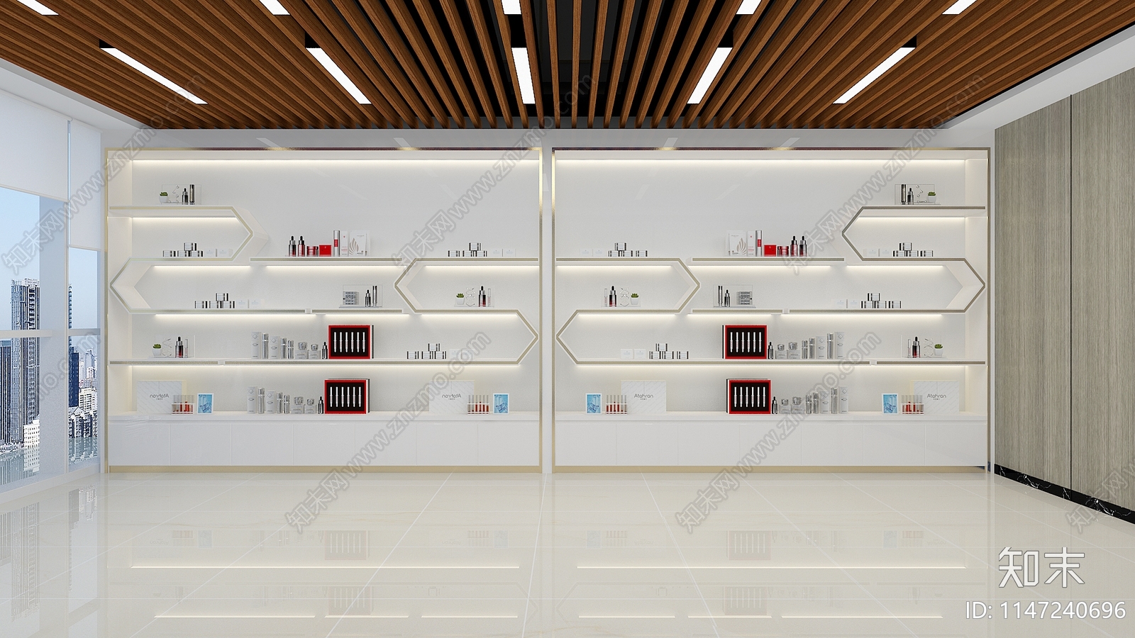 现代化妆品展厅展柜3d模型下载【id1147240696】知末3d模型网