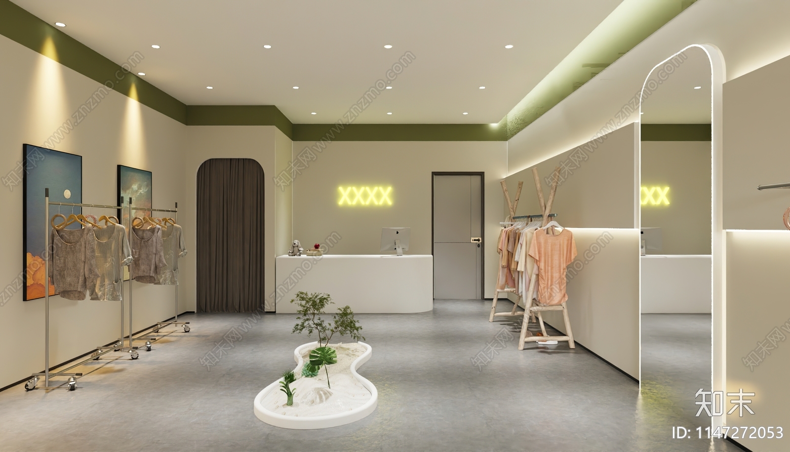 现代风服装店3d模型下载【id1147272053】知末3d模型网