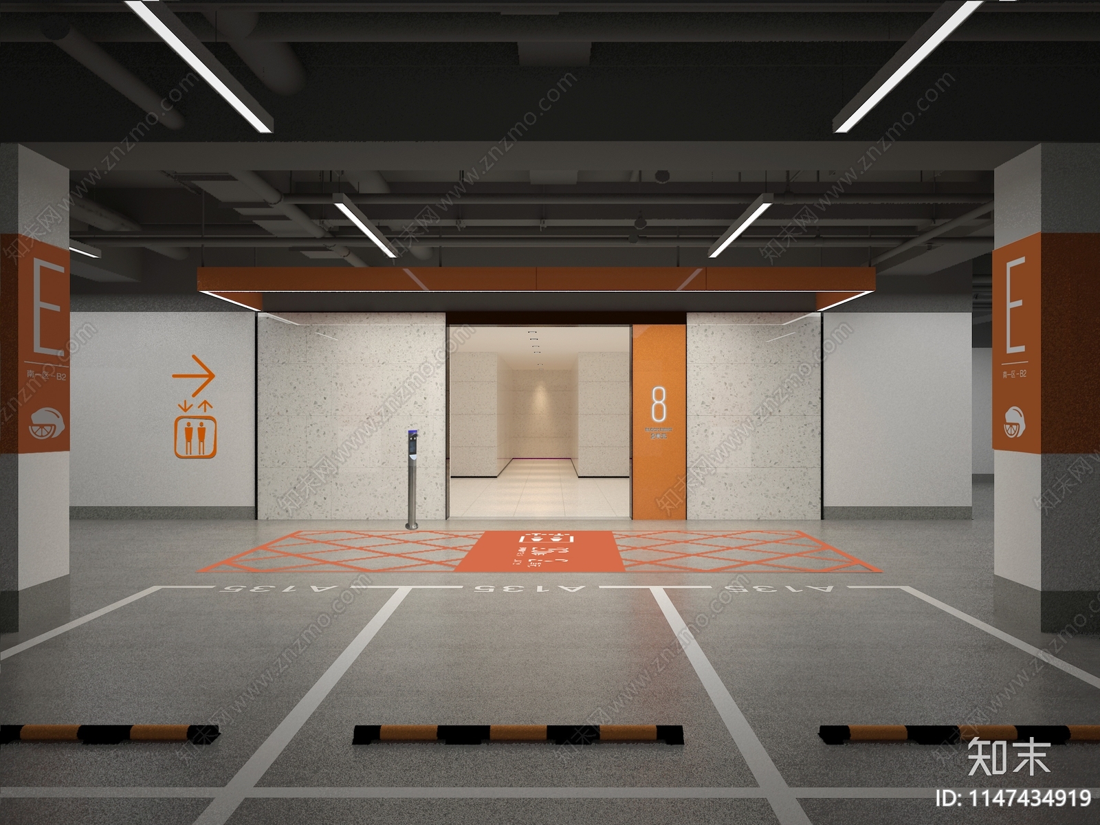 住宅公共区域地库归家入口3d模型下载【id1147434919】知末3d模型网