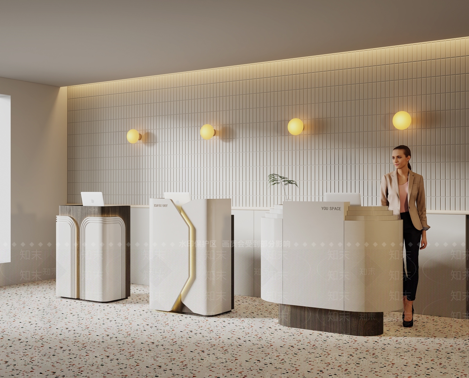 现代接待台3D模型下载【ID:1147668532】_知末3d模型网