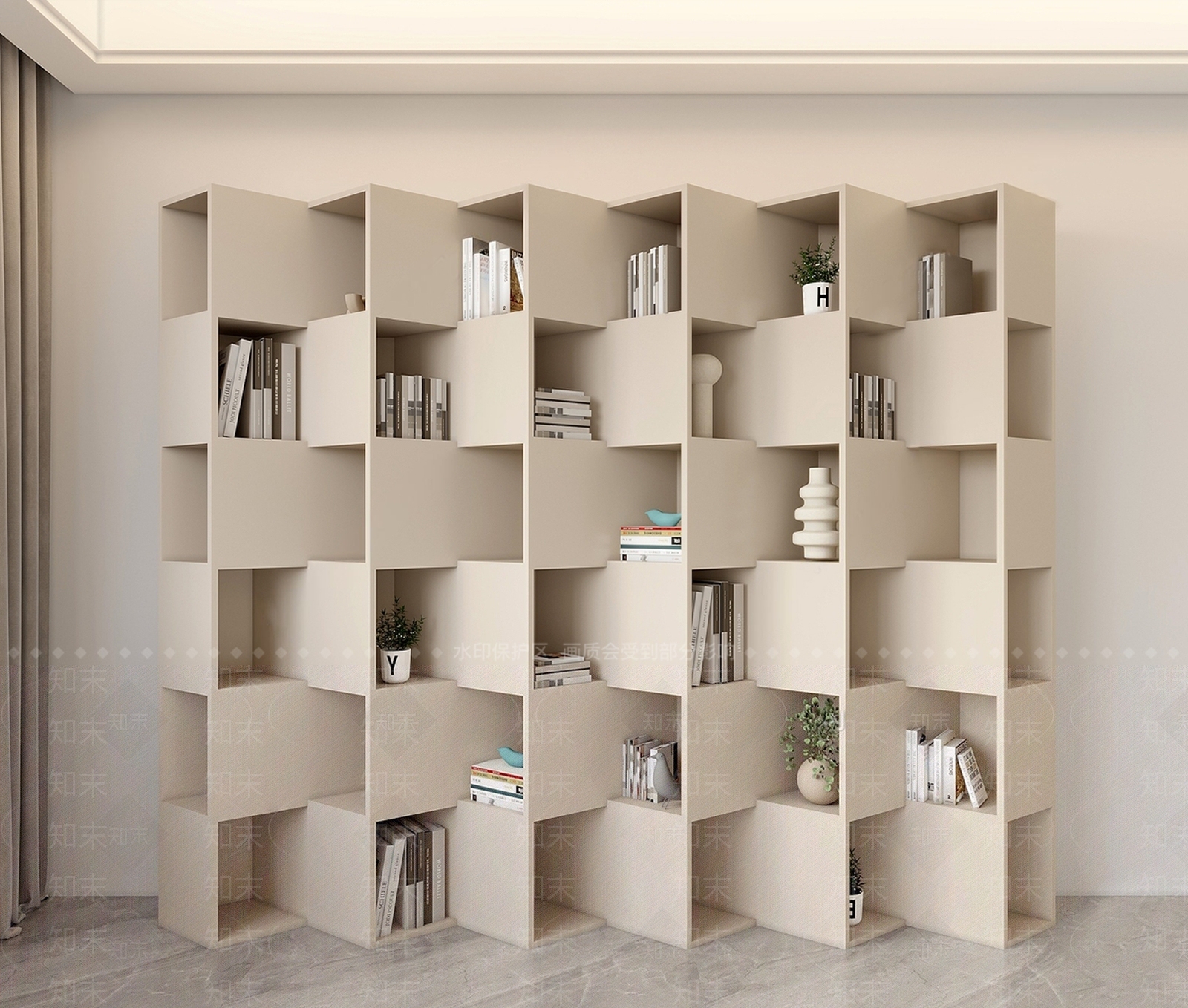 现代简约书架SU模型下载【ID:1147714016】_知末su模型网