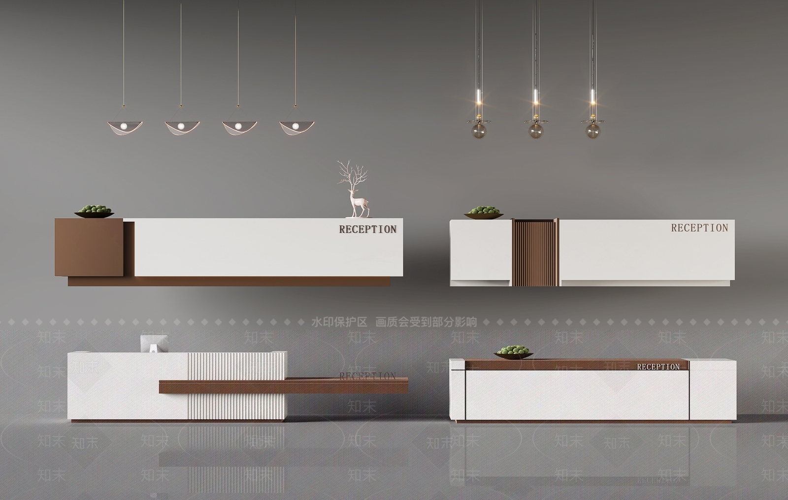 现代接待台3D模型下载【ID:1147731289】_知末3d模型网