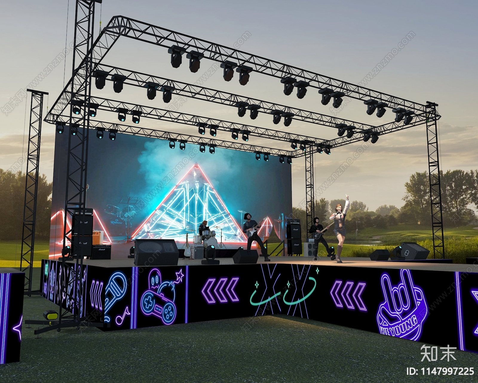 现代舞台3d模型下载【id1147997225】知末3d模型网