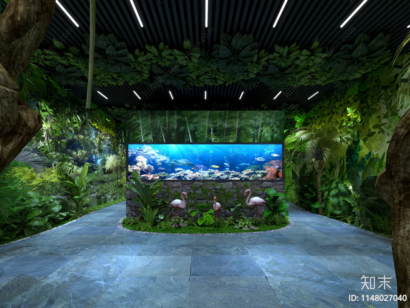 现代室内植物展馆3d模型下载【id1148027040】知末3d模型网