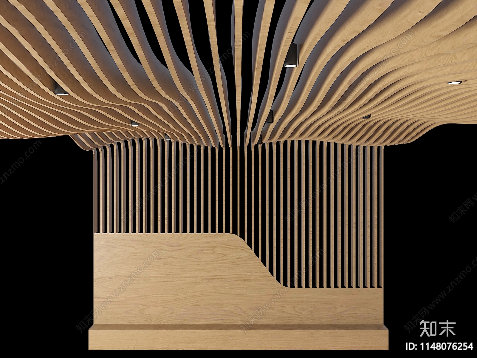 现代异形格栅吊顶3d模型下载【id1148076254】知末3d模型网