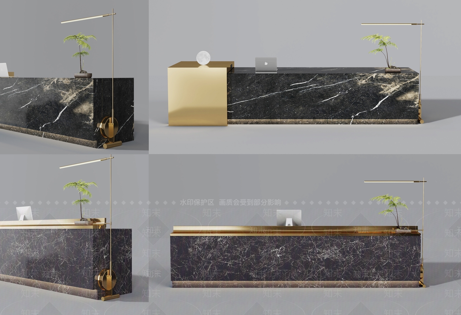 现代接待台3D模型下载【ID:1148099039】_知末3d模型网