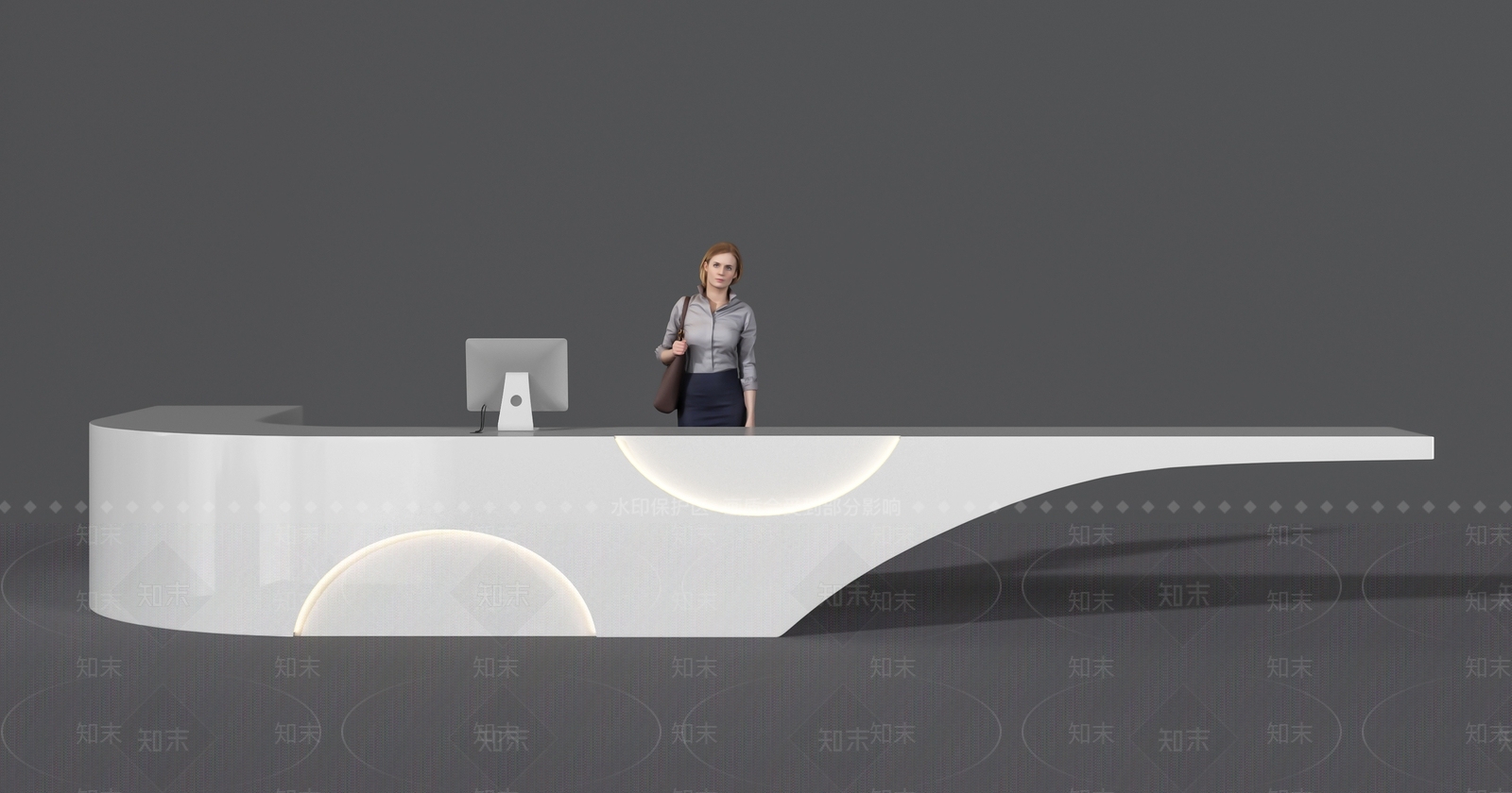 现代接待前台3D模型下载【ID:1148107523】_知末3d模型网