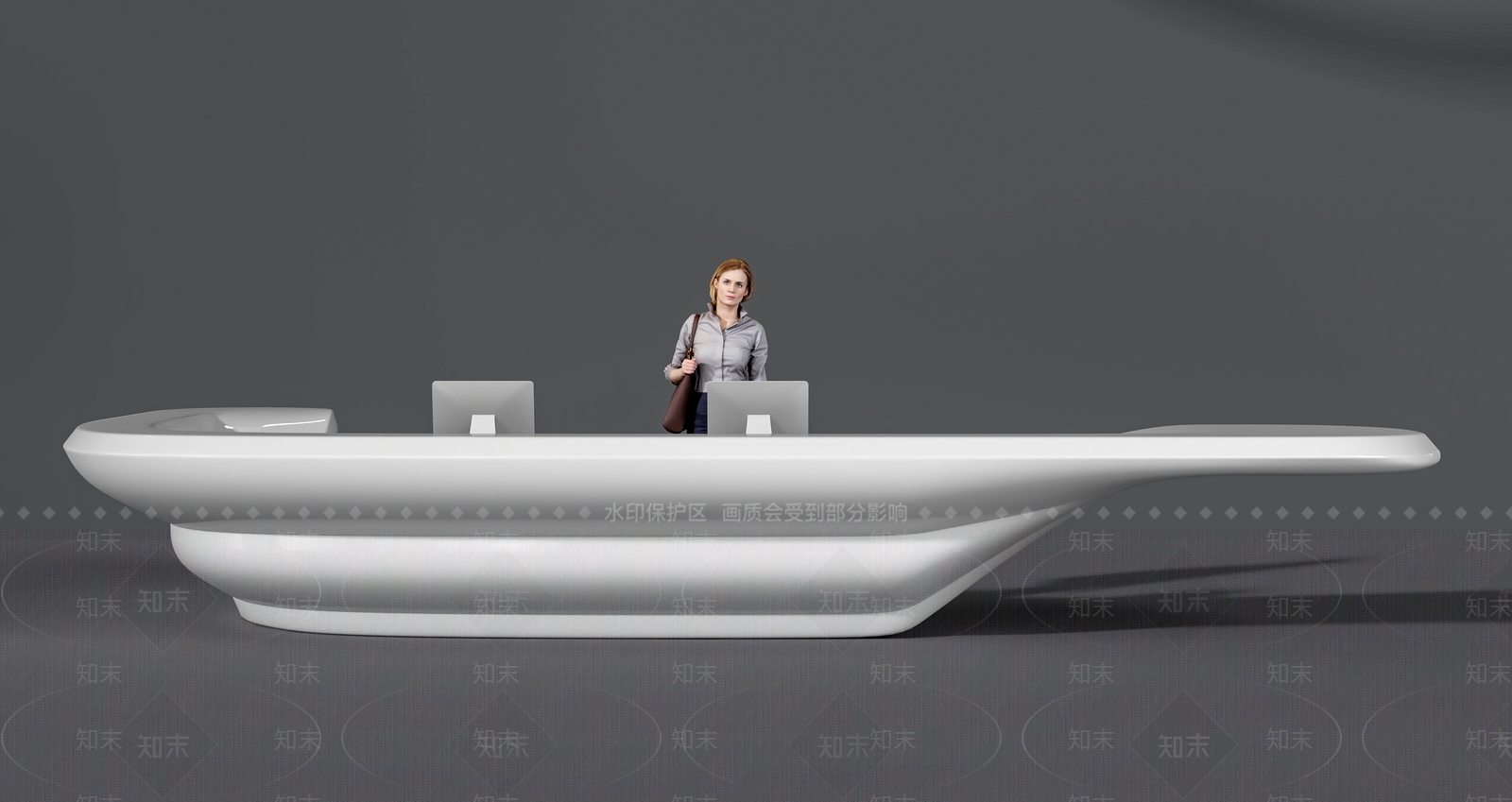 现代接待前台3D模型下载【ID:1148107523】_知末3d模型网