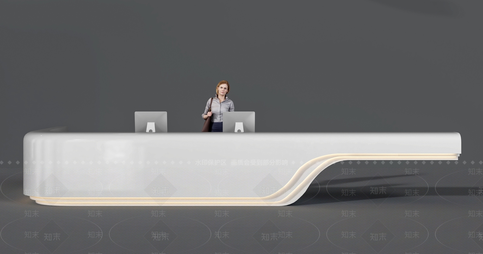 现代接待前台3D模型下载【ID:1148107523】_知末3d模型网