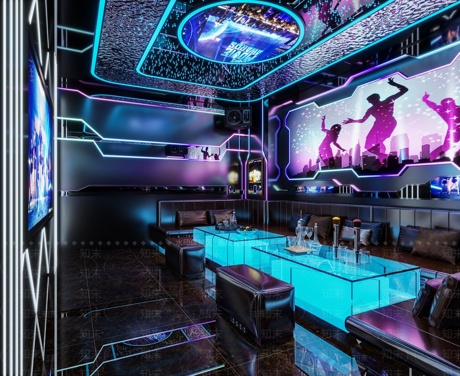 现代KTV包厢3D模型下载【ID:1148303439】_知末3d模型网