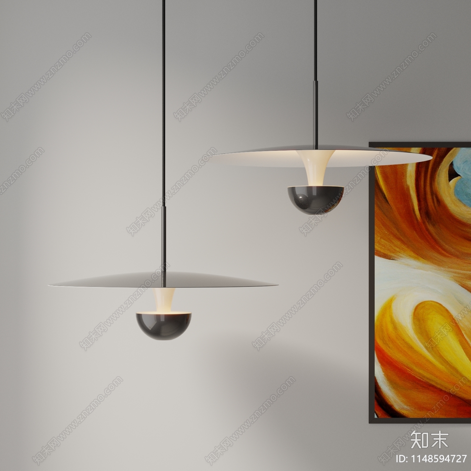 现代简约吊灯3d模型下载【id1148594727】知末3d模型网