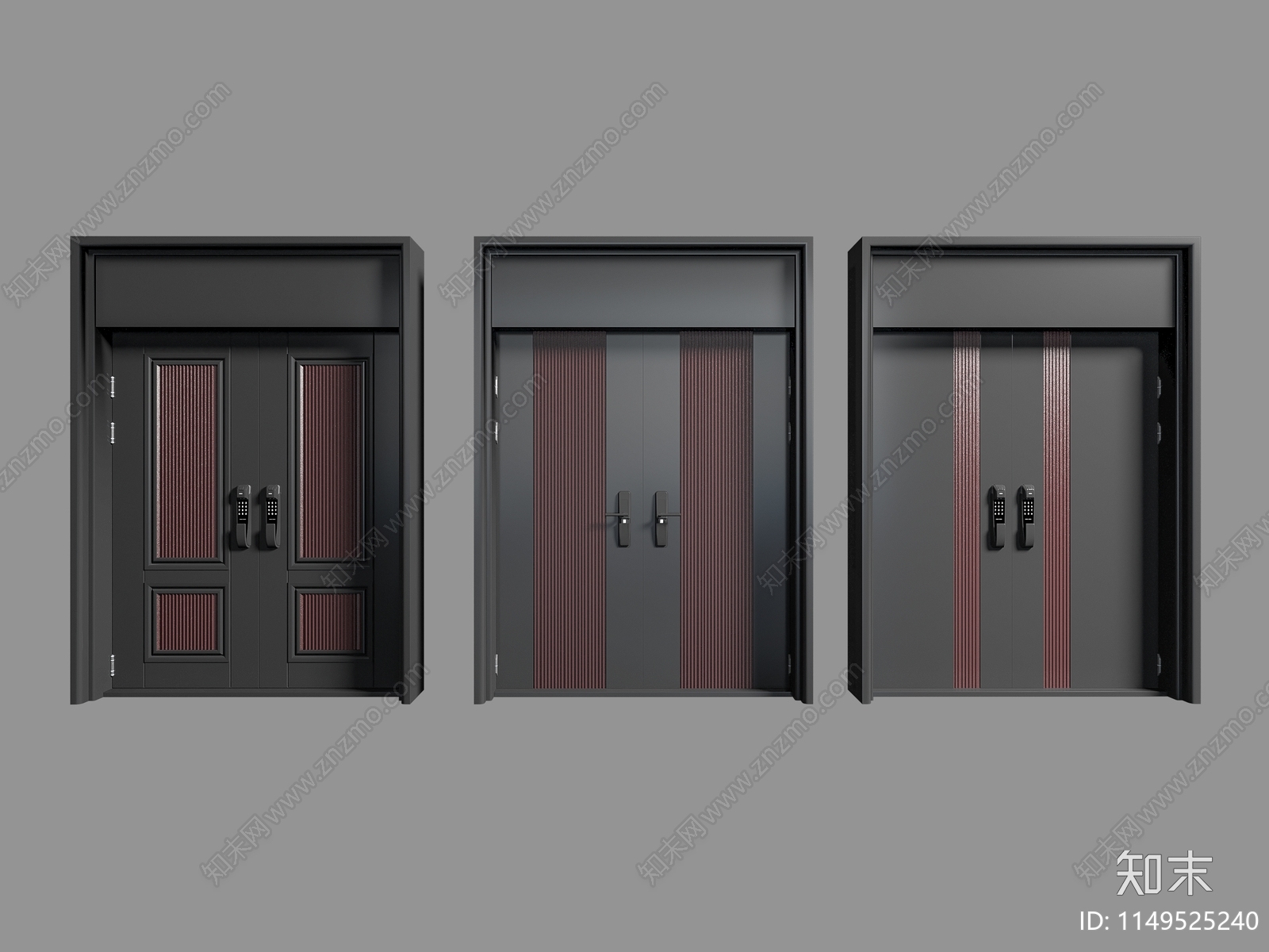 现代双开门3d模型下载【id1149525240】知末3d模型网