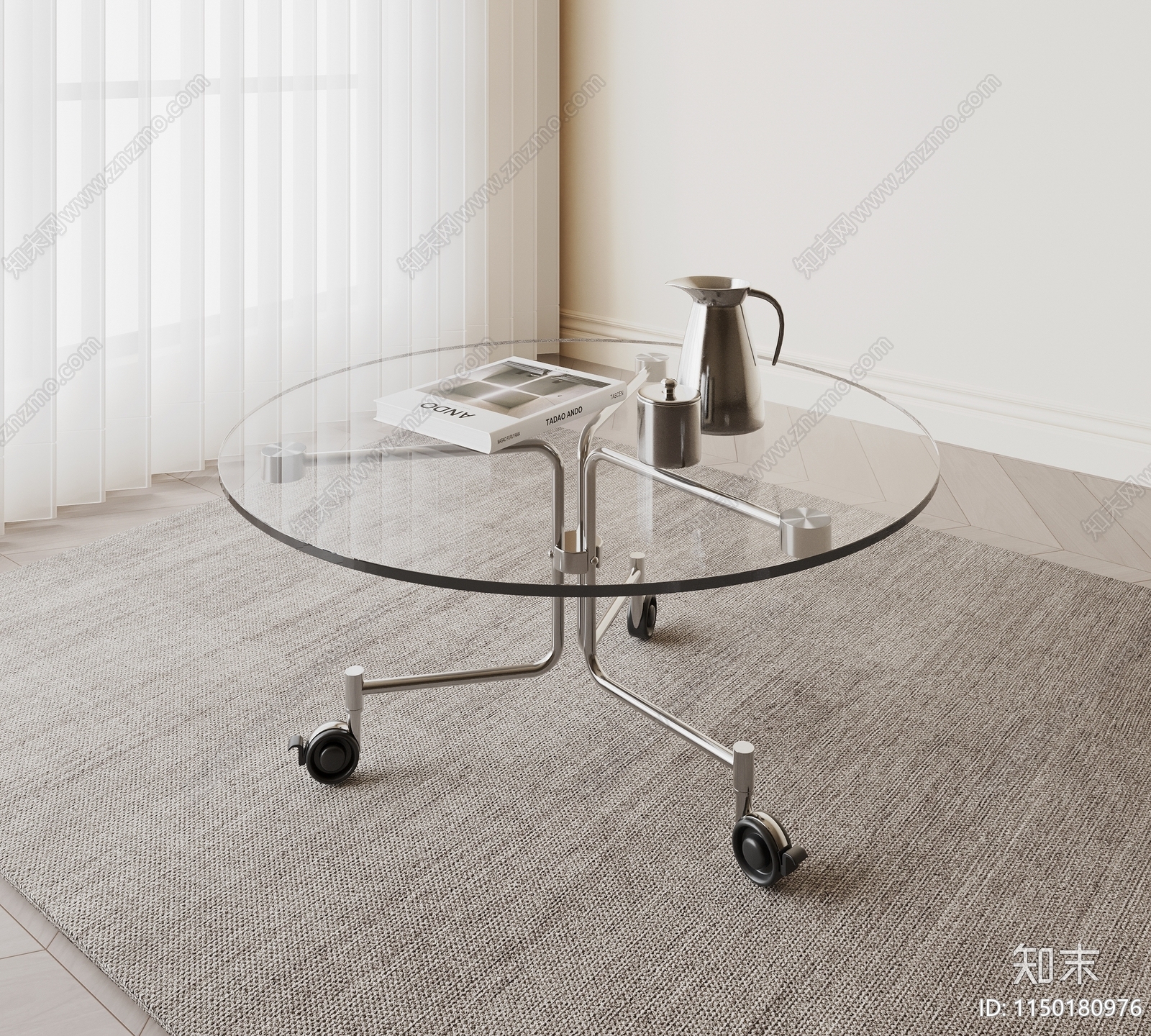 现代玻璃茶几3d模型下载【id1150180976】知末3d模型网