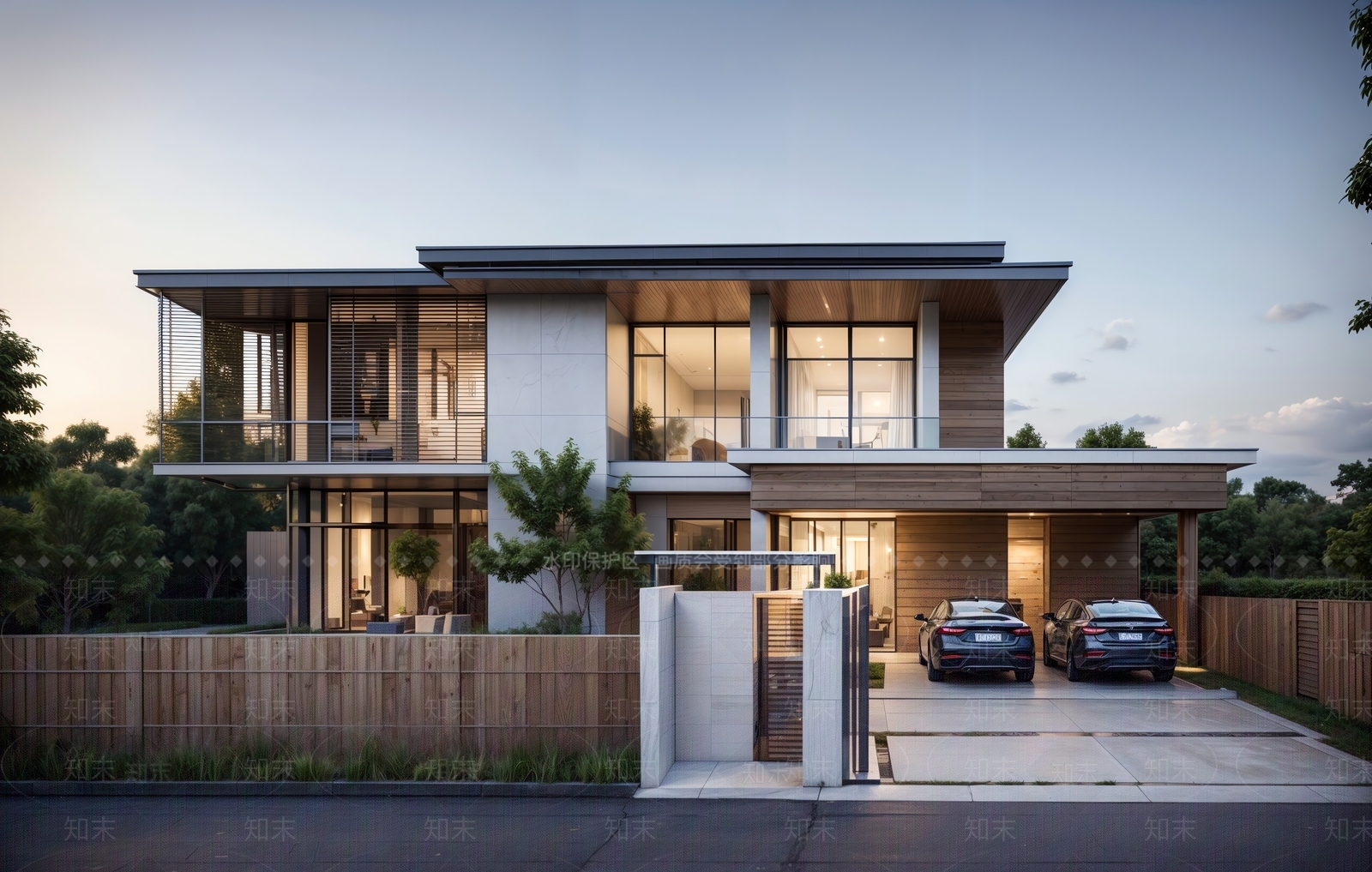 现代两层别墅SU模型下载【ID:1151176953】_知末su模型网