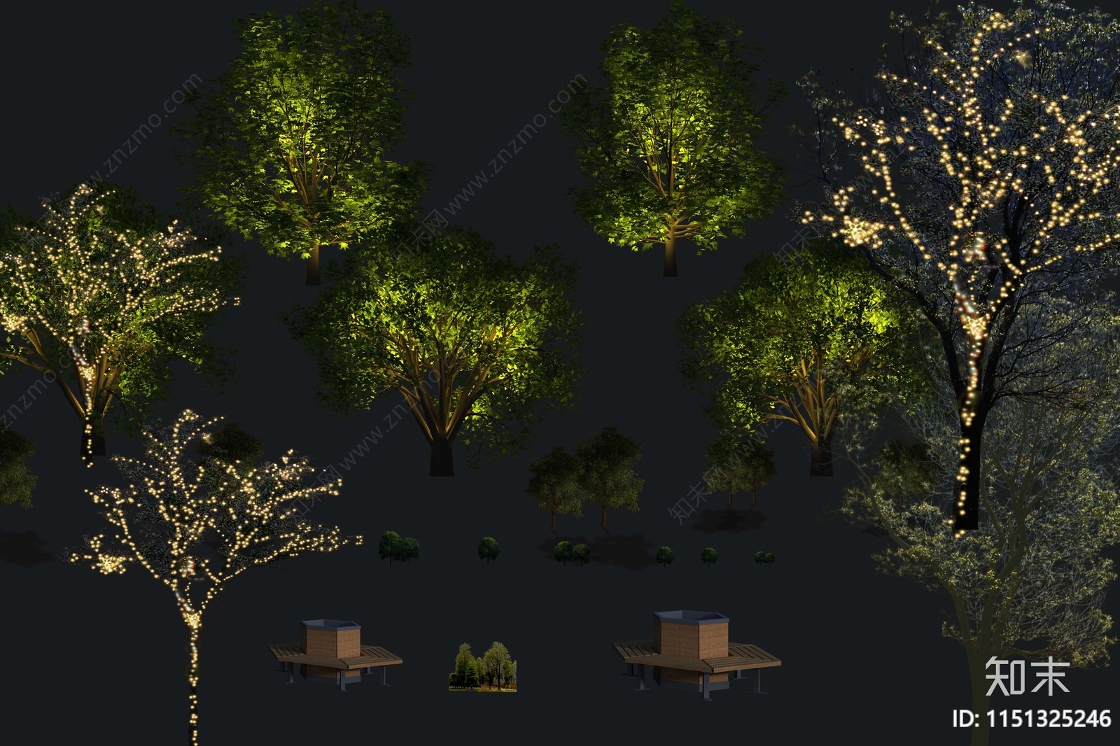 Psd免抠后期夜景植物灯光下载【id1151325246】undefined