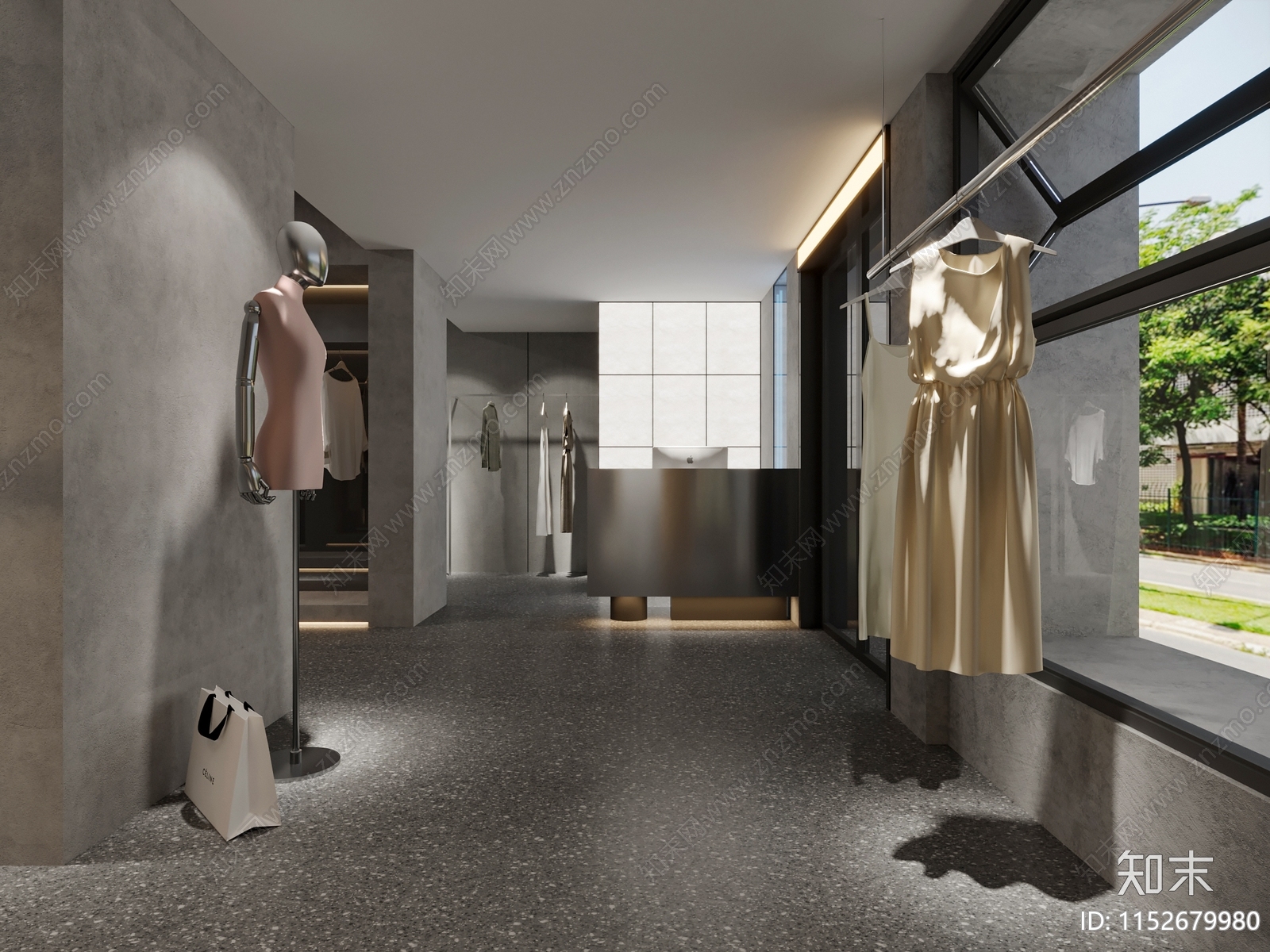 工业风服装鞋店3d模型下载【id1152679980】知末3d模型网