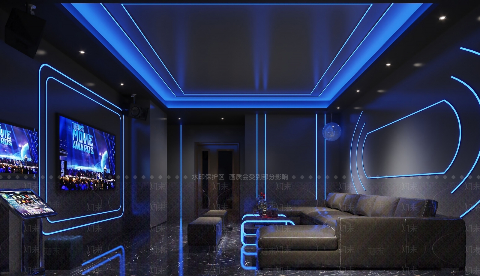 现代KTV包厢3D模型下载【ID:1153134143】_知末3d模型网