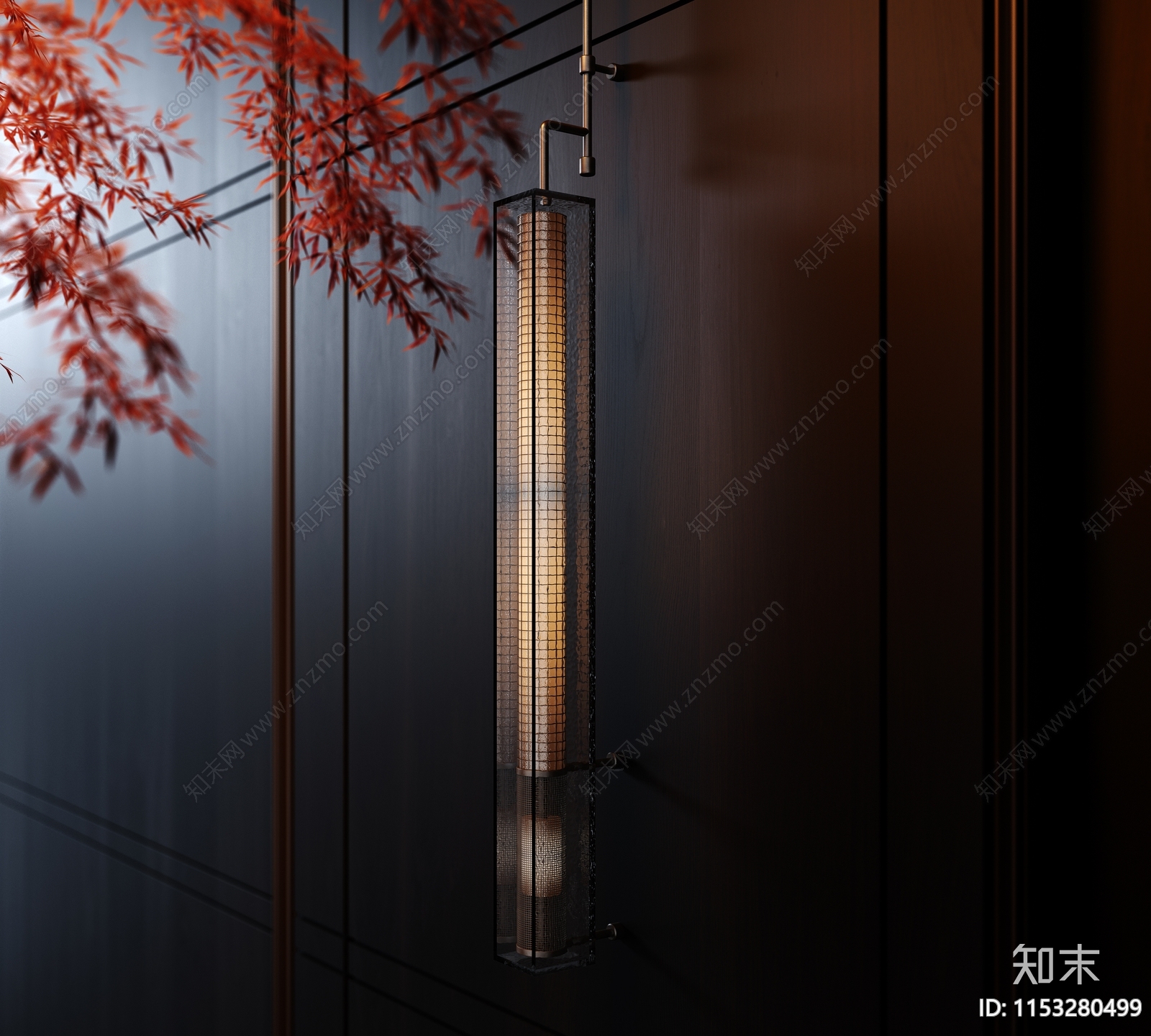 现代金属长条壁灯3d模型下载【id1153280499】知末3d模型网
