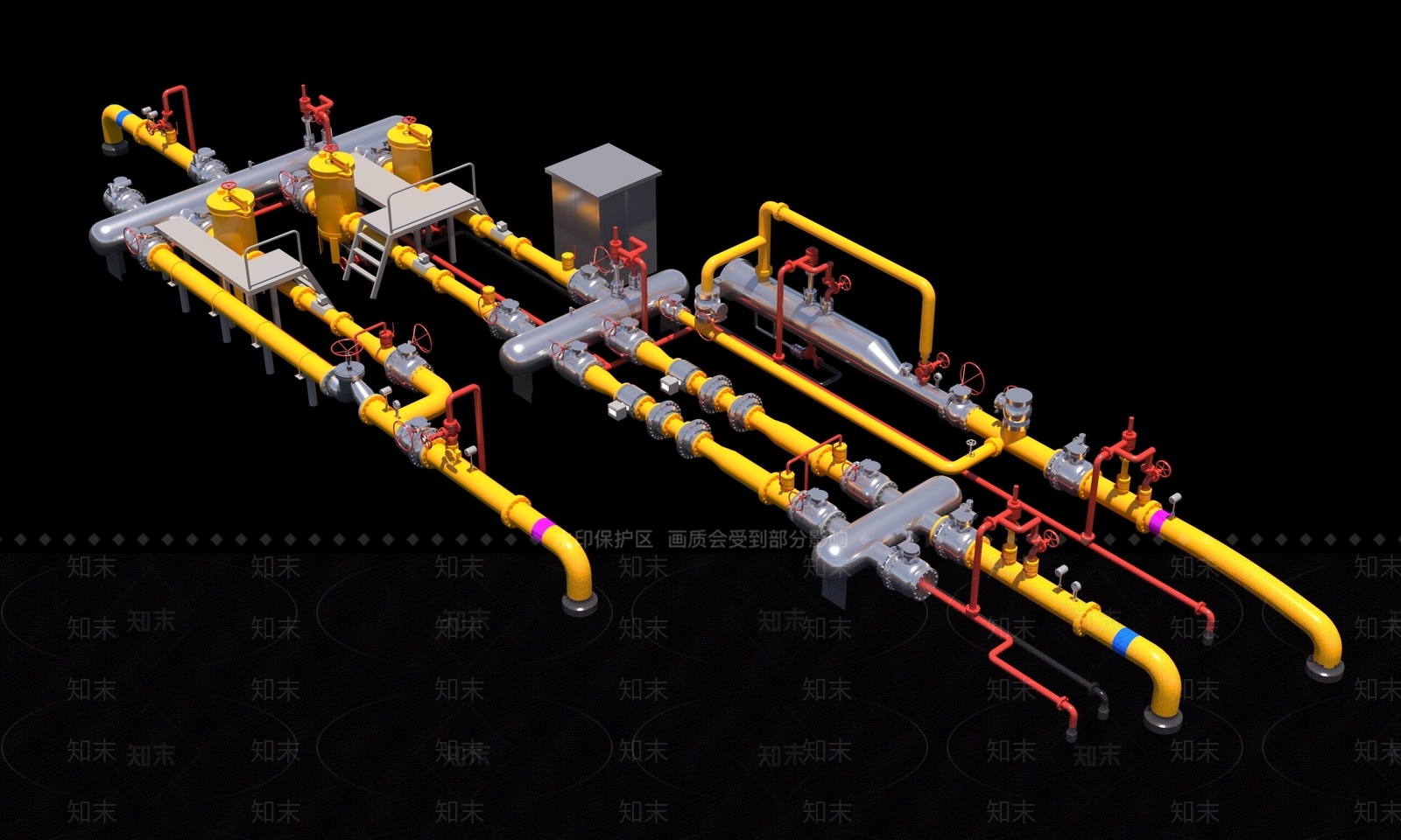 天然气站管道3D模型下载【ID:1153751506】_知末3d模型网