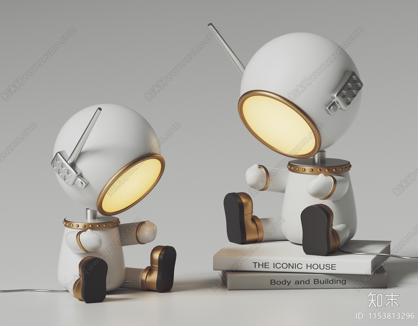 现代宇航员台灯3d模型下载【id1153813296】知末3d模型网