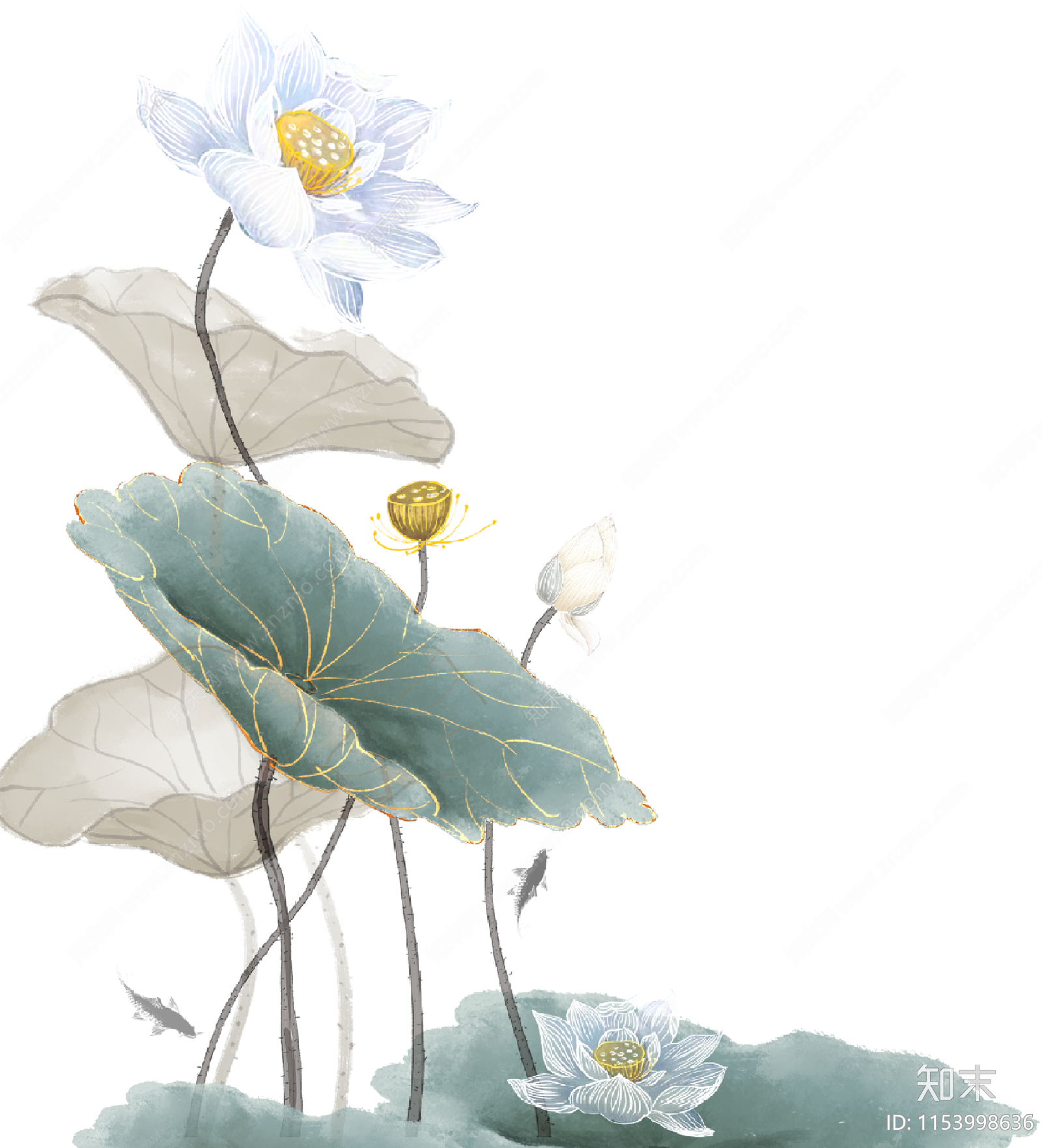 png免抠古风莲花荷花下载【ID:1153998636】undefined