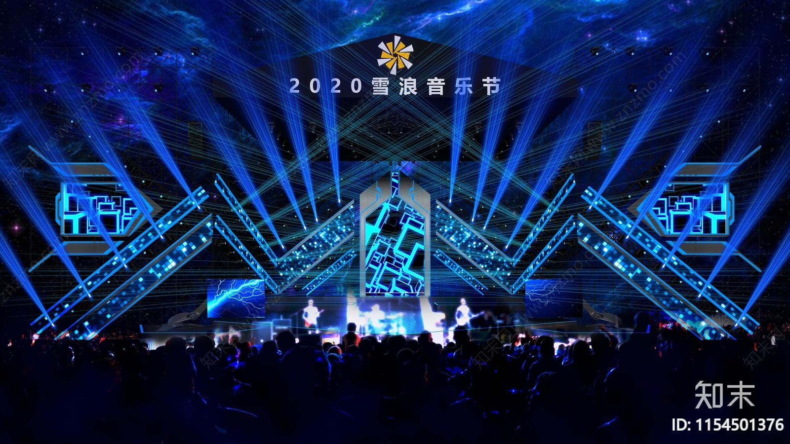 现代音乐节舞台3d模型下载【id1154501376】知末3d模型网