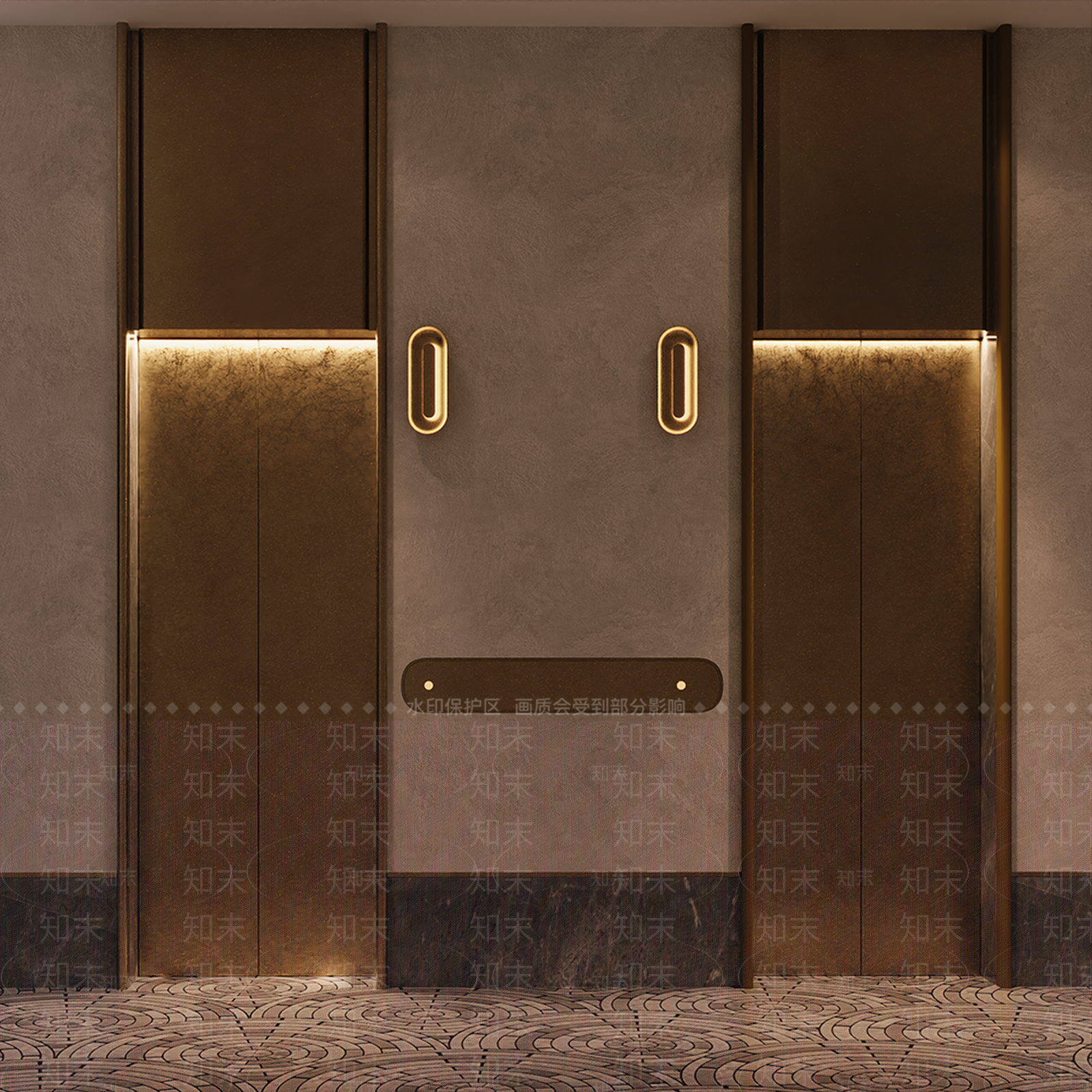 现代电梯间3D模型下载【ID:1155282779】_知末3d模型网