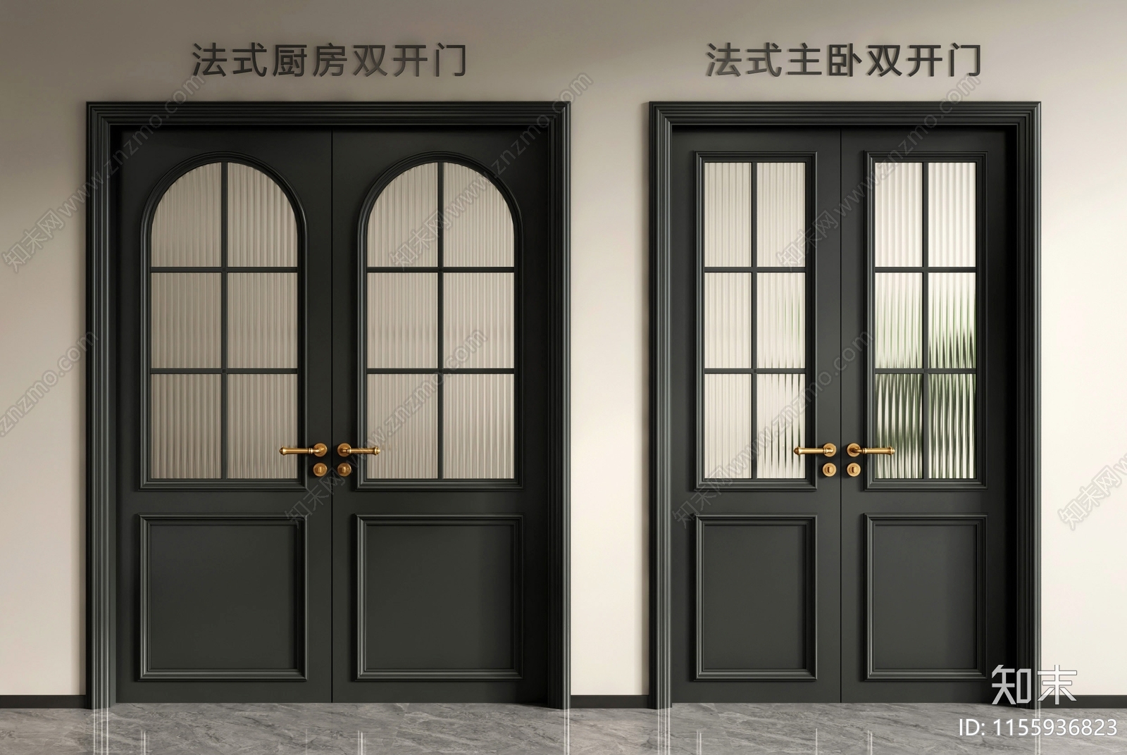法式双开门3d模型下载【id1155936823】知末3d模型网