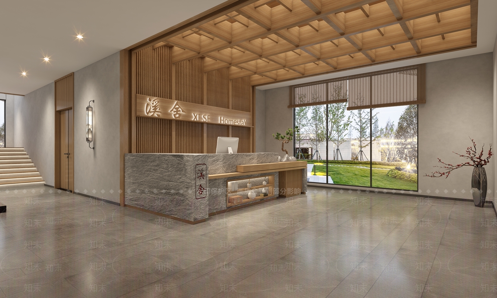 新中式前台3D模型下载【ID:1158240451】_知末3d模型网