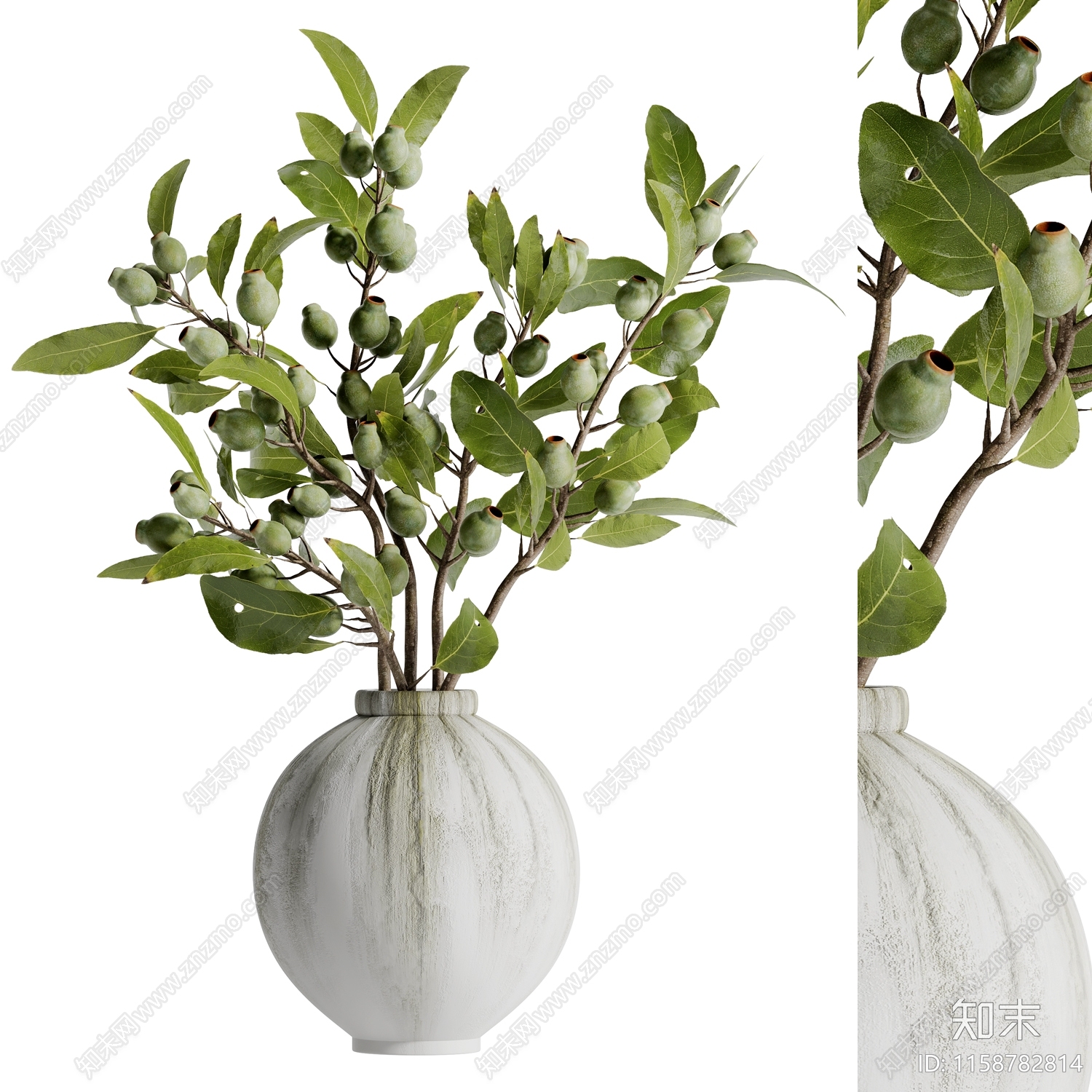 现代树枝花束3d模型下载【id1158782814】知末3d模型网