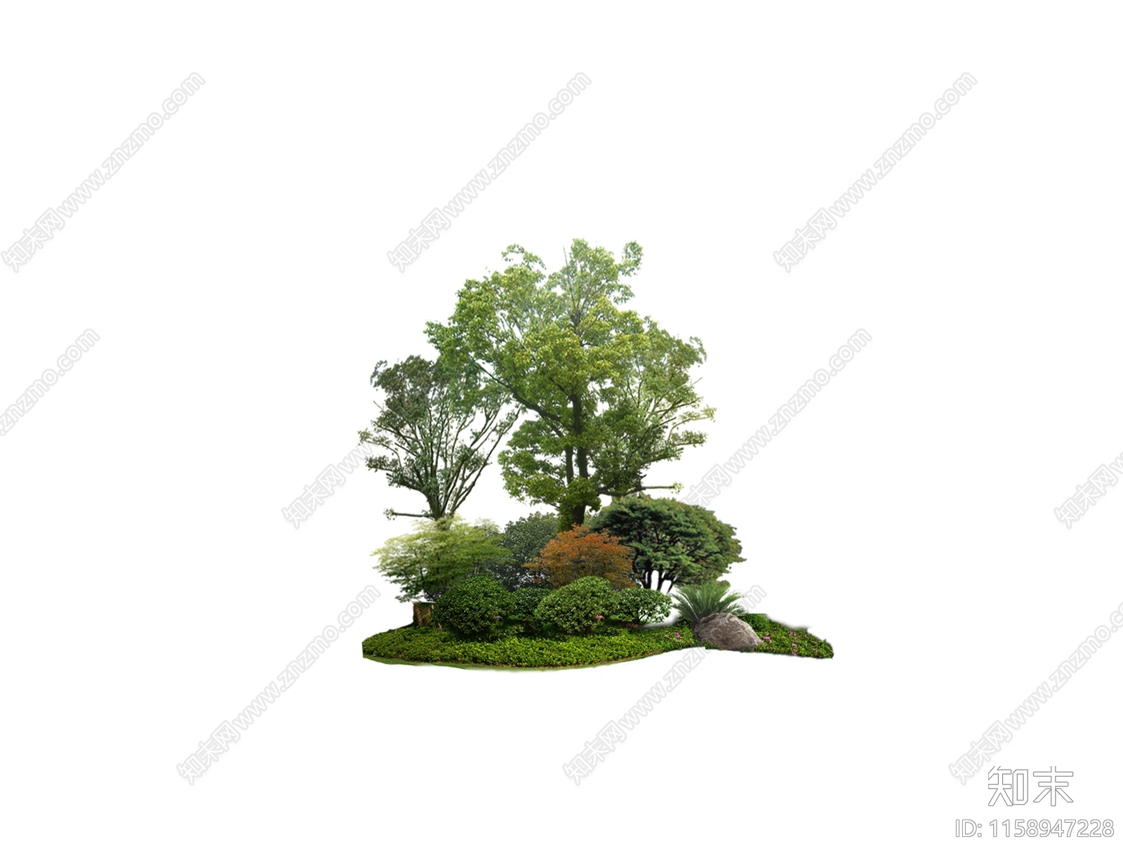 Psd免抠分层景观灌木带绿化组团下载【id1158947228】undefined