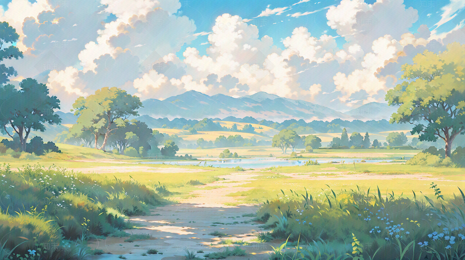 唯美插画原神风景油画壁画贴图下载【ID:1160922812】_【知末网贴图库】