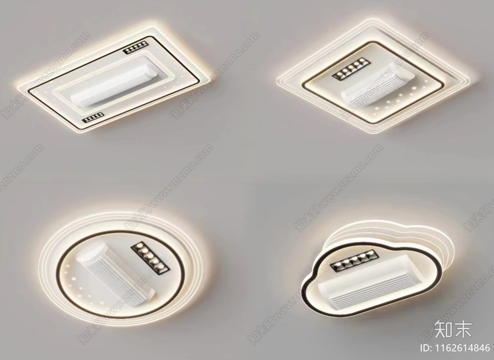 现代简约吸顶灯3d模型下载【id1162614846】知末3d模型网