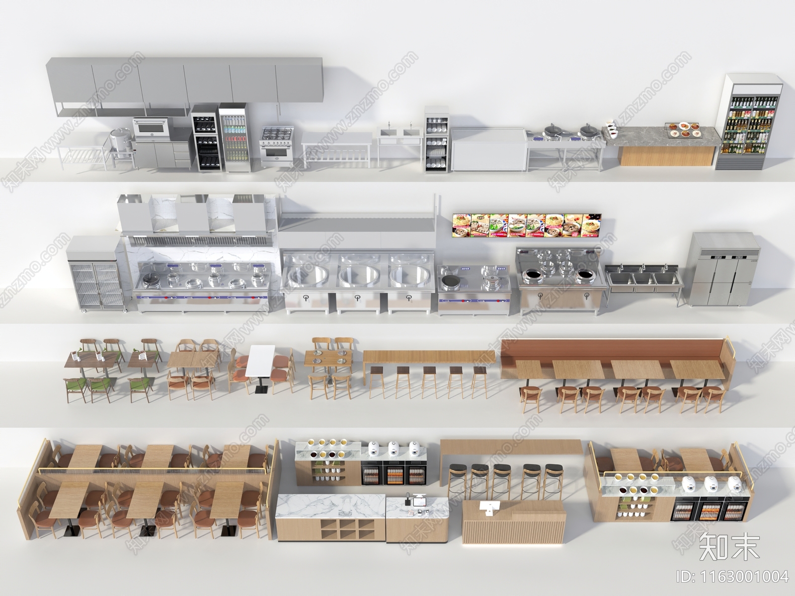 现代快餐店3d模型下载【id1163001004】知末3d模型网